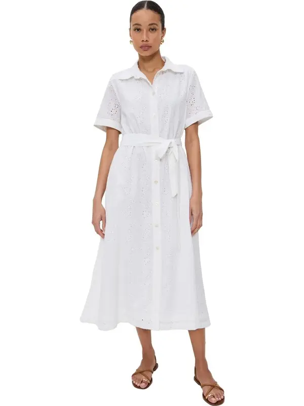 LA MAREGOLD Juliette Eyelet Dress - Cloud White Eyelet