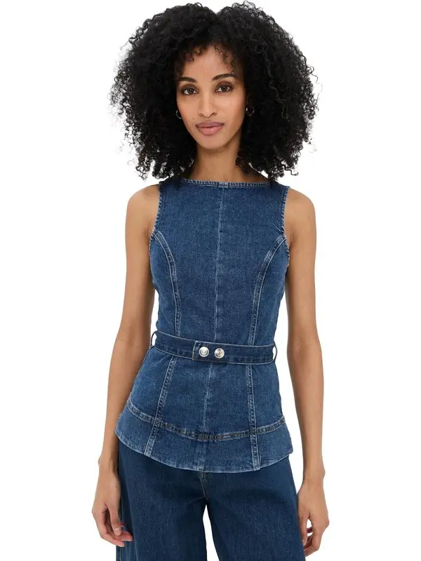 ALIGNE Trish Denim Top - Dark Blue