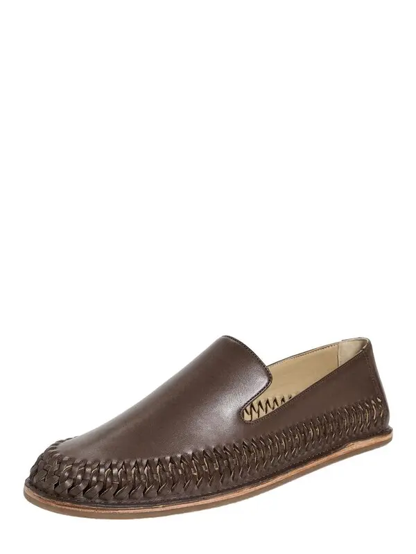 Vince Desmond Woven Leather Slip-ons - Nutwood - 200
