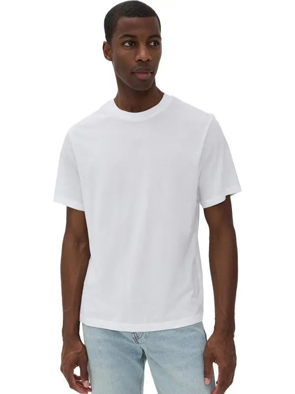 FRAME Short Sleeve Light Cotton Tee - White