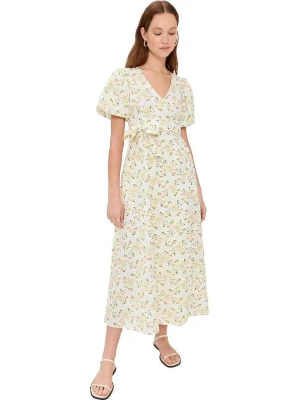 LA MAREGOLD Flora Wrap Maxi Dress - Vine Floral