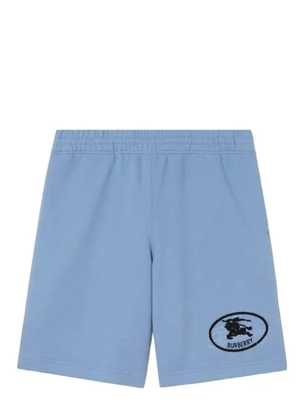 Burberry Knight Stamp Cotton Shorts - Cornflower Blue