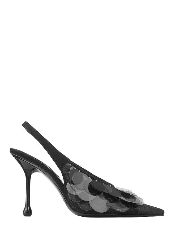 JIMMY CHOO Isa 95 Mesh Paillette Pumps - Black