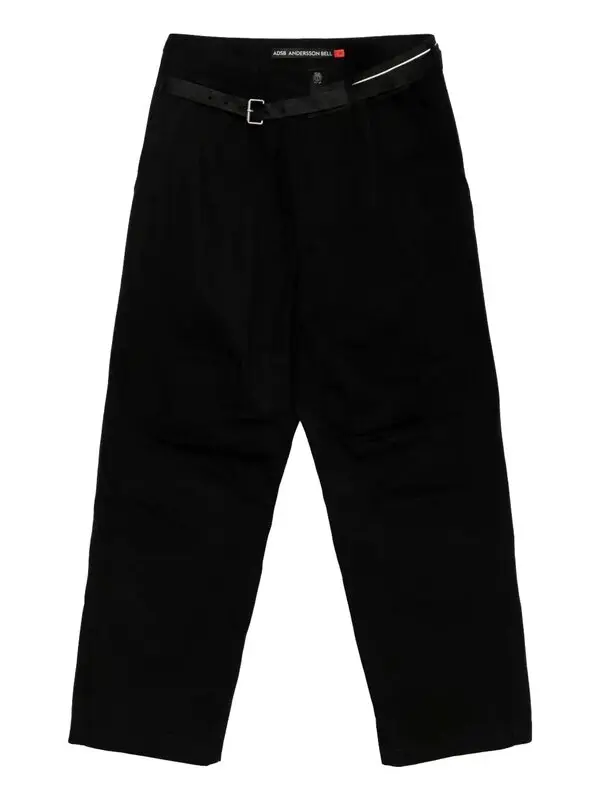 Andersson Bell Cross-over Wide Trousers - Black