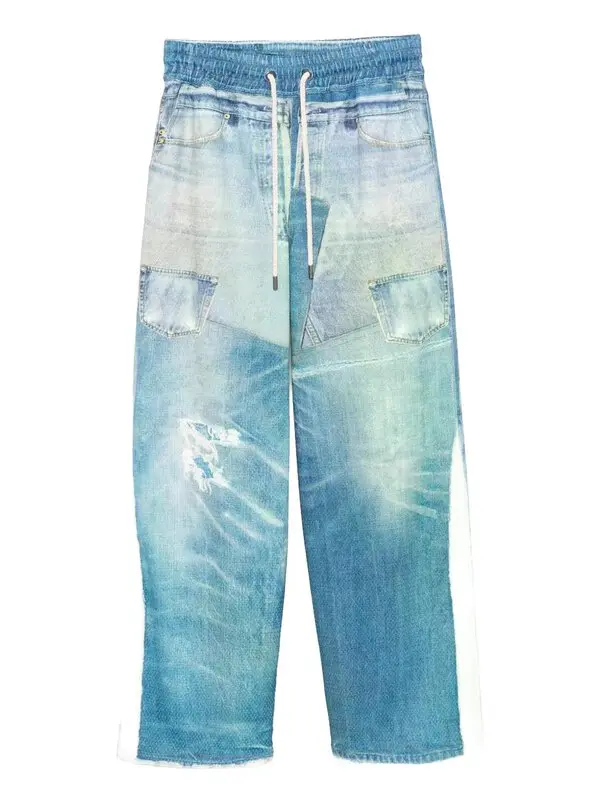 Andersson Bell Denim Trompe L'oeil Mesh Pants - Blue