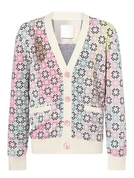 Givenchy V-neck Monogram Knitted Cardigan - Multicolored