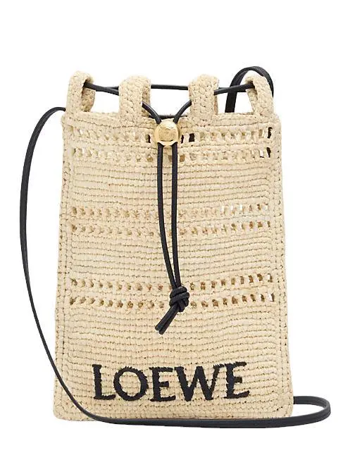 Loewe X Paula's Ibiza Raffia Cross-body Bag - Natural/black
