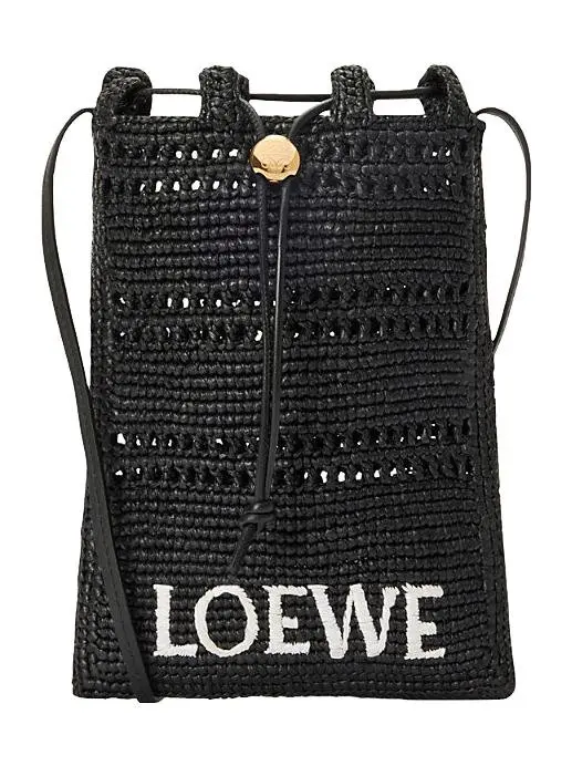 Loewe X Paula's Ibiza Raffia Cross-body Bag - Black
