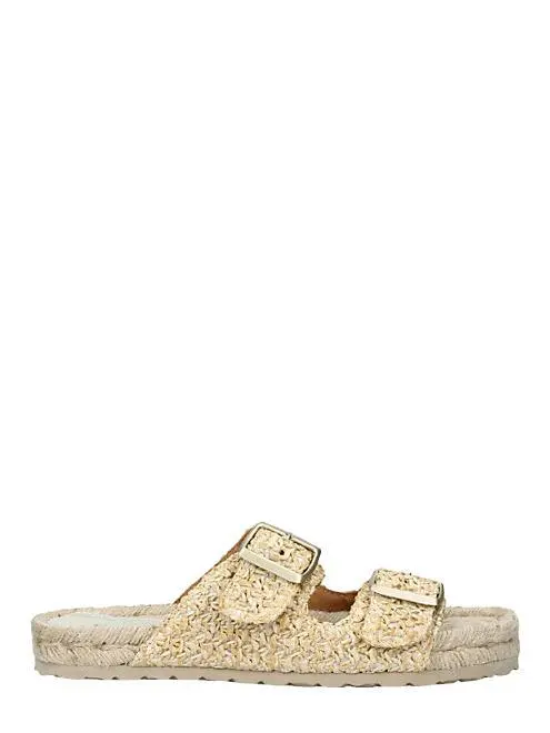 Manebí Nordic Double-strap Raffia Sandals - Beige