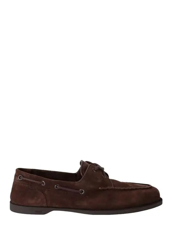 John Lobb Foil Suede Boat Shoes - Dark Brown