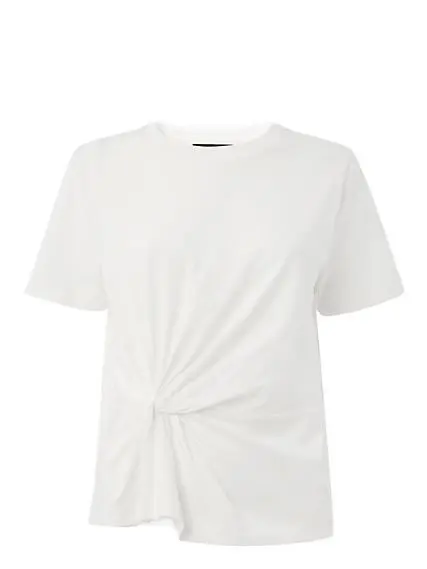 Whistles Twist-front Cotton-jersey T-shirt - White