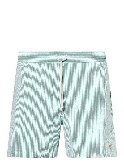 Ralph Lauren Striped Seersucker Swim Shorts - Raft Green Seersucker