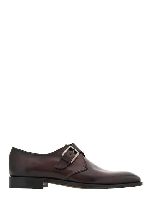 FERRAGAMO Single Monk Strap Shoe - Natural