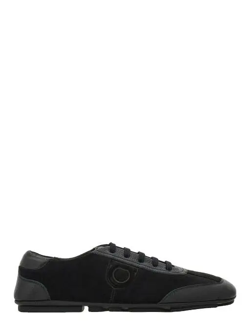 FERRAGAMO Lace-up Driver Loafer - Black