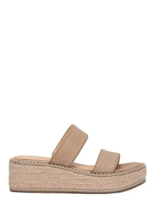 THE FRYE COMPANY Joy Woodstock 2-band Platform Slides - Natural
