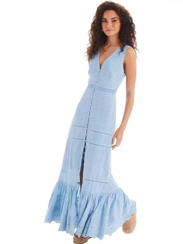 Allison Eyelet Aspen Dress - Blue