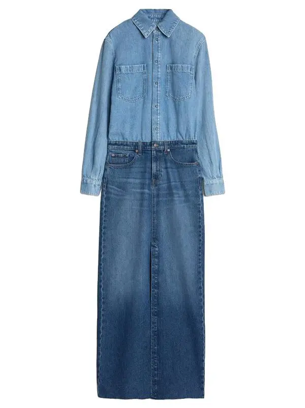 7 For All Mankind Maxi Shirt Dress - Denim