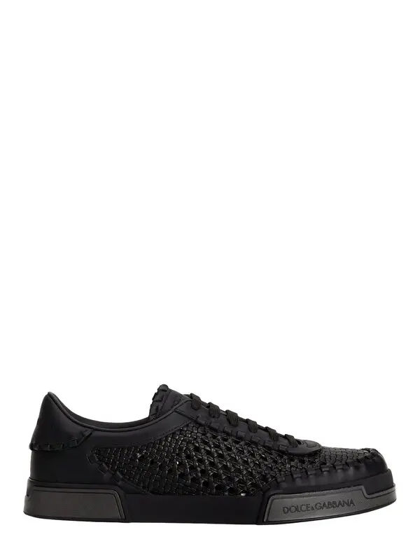 Dolce & Gabbana Portofino Yacht Leather Sneakers - Black