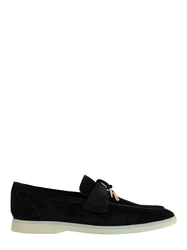 REISS Suede Tassel Loafers - Black
