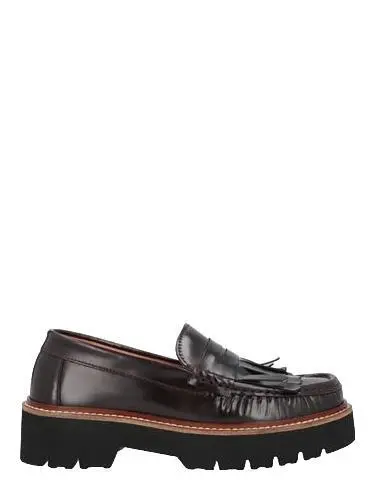 DOCKSTEPS Leather Tassel Loafers - Burgundy