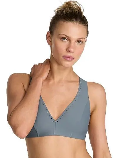 Victoria's Secret Vsx Defined Scuba Plunge Sports Bra - Grey