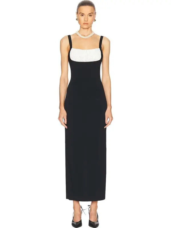 ROWEN ROSE Long Dress - Black & White