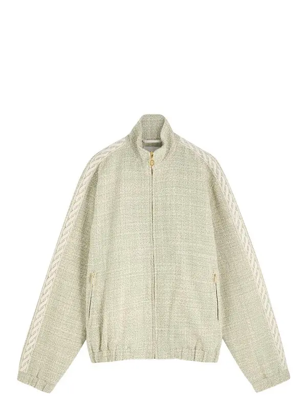 Drole De Monsieur Tweed Track Jacket - Light Green