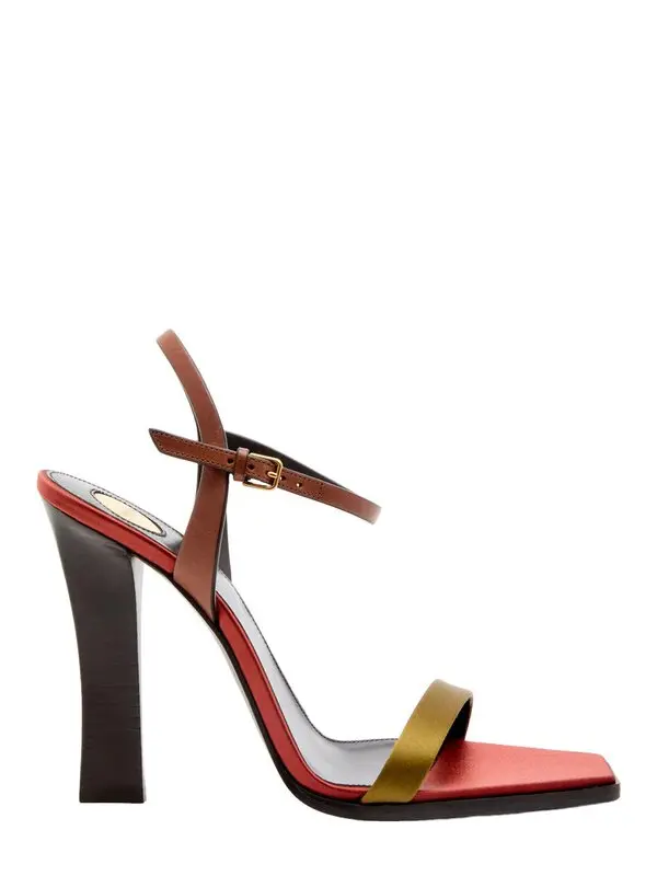 Saint Laurent Lydia 110 Satin Sandals - Multicoloured