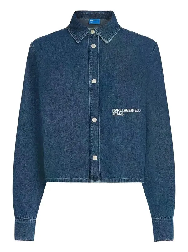 Karl Lagerfeld Boxy Denim Blouse - Blue