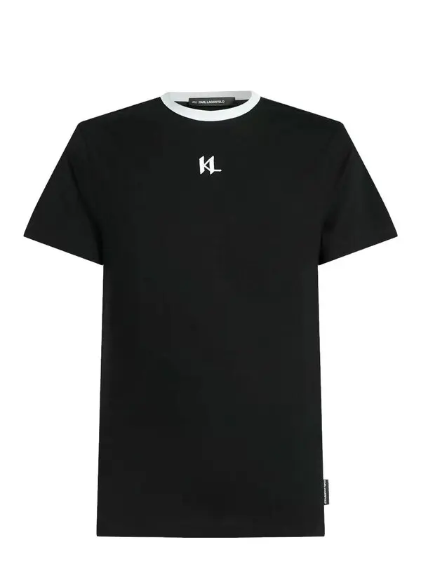 Karl Lagerfeld Monogram Slim-fit T-shirt - Black