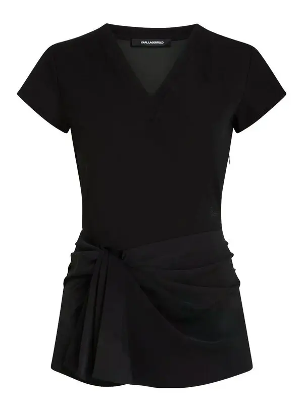 Karl Lagerfeld V-neck Top - Black
