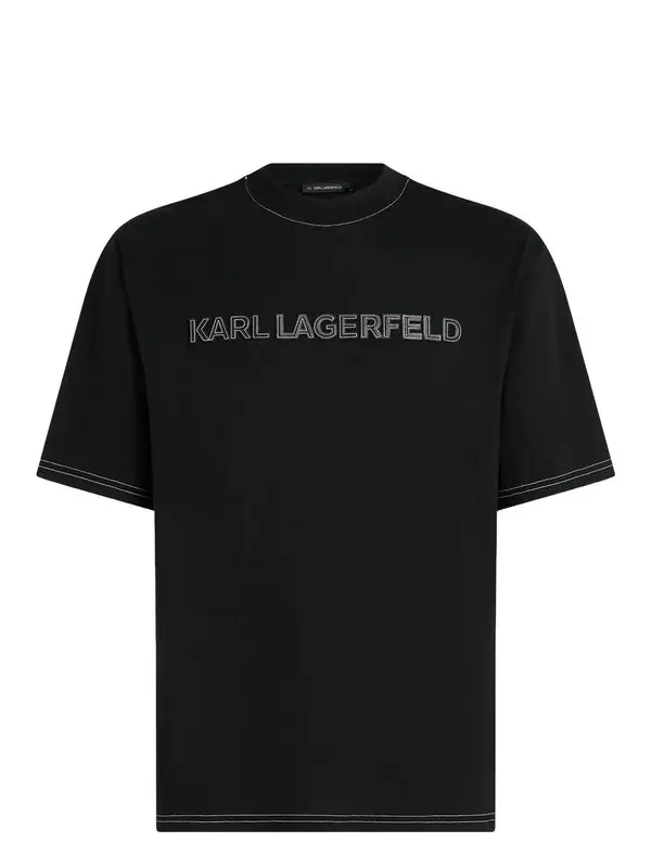 Karl Lagerfeld Contrast-stitching T-shirt - Black