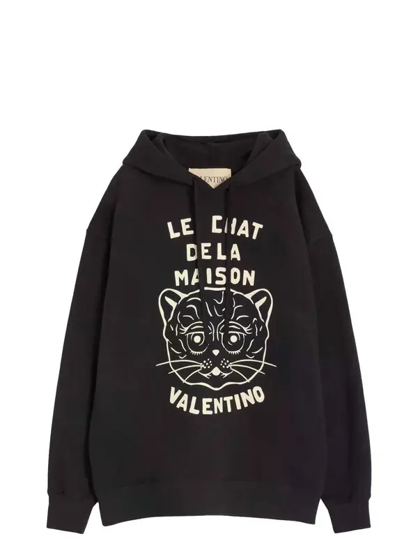 Valentino Garavani Le Chat De La Maison Patch Hoodie - Black