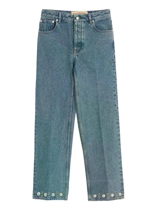 Valentino Garavani Cabochon-detail Jeans - Blue