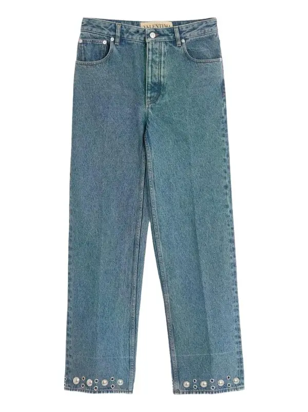 Valentino Garavani Cabochon-detail Jeans - Blue
