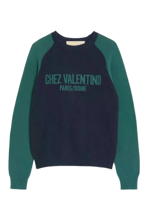 Valentino Garavani Intarsia-knit Sweater - Blue