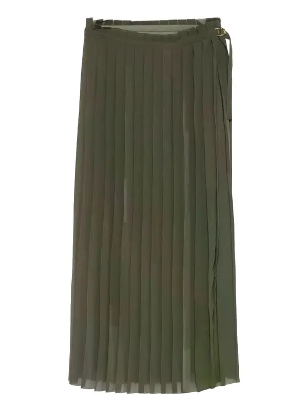 Ami Pleated Midi Skirt - Green