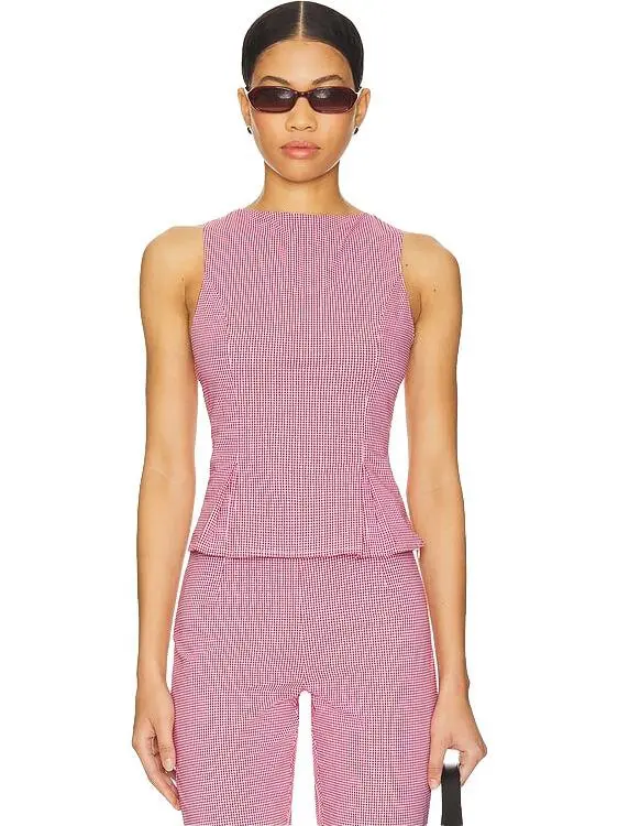 MORE TO COME Drea Peplum Top - Red