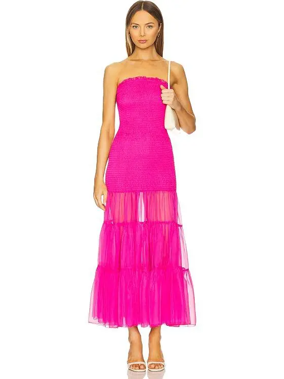 Bardot Azura Strapless Dress - Fuchsia