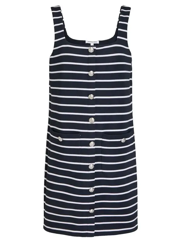 Veronica Beard Tibbie Striped Mini Dress - Midnight Blue