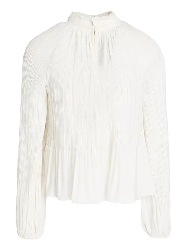 Veronica Beard Walker Pleated Crepe De Chine Blouse - Off-white