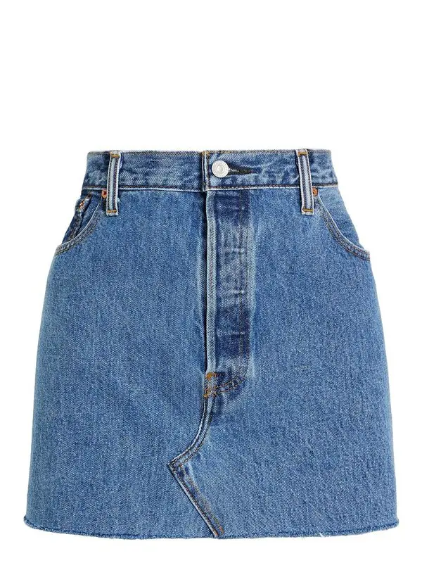 RE/DONE WITH LEVI'S Levi's Denim Mini Skirt - Mid Denim