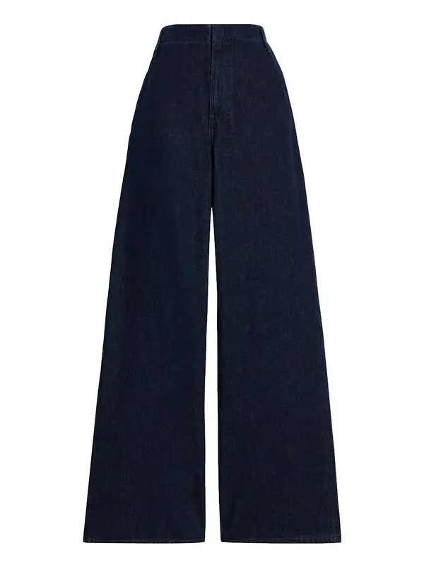 RE/DONE Trouser High-rise Wide-leg Jeans - Dark Denim