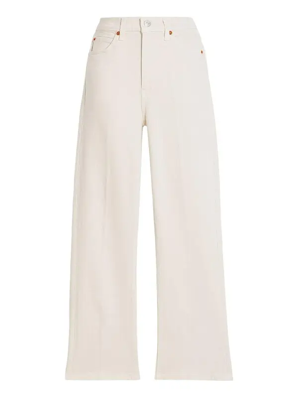 RE/DONE 70s Cropped High-rise Bootcut Jeans - Ivory