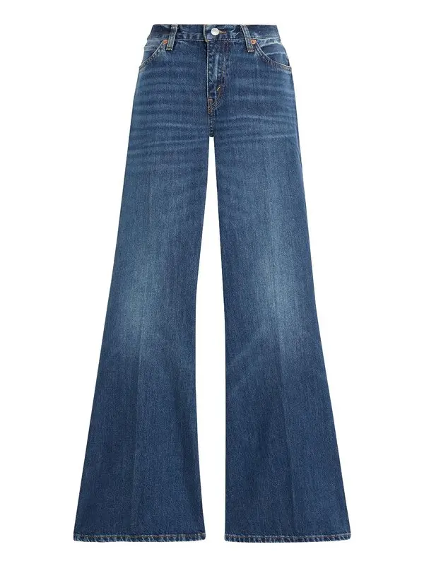 RE/DONE Mid-rise Flared Jeans - Mid Denim