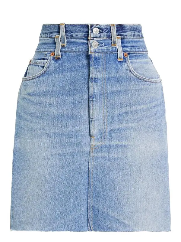 RE/DONE WITH LEVI'S Levi's Denim Mini Skirt - Light Denim