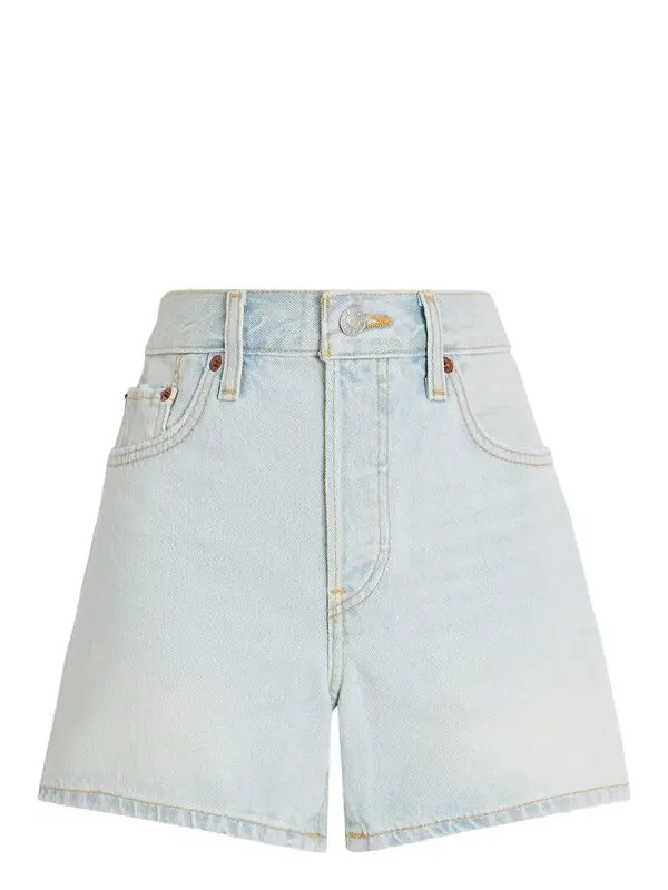 RE/DONE Distressed Denim Shorts - Light Denim
