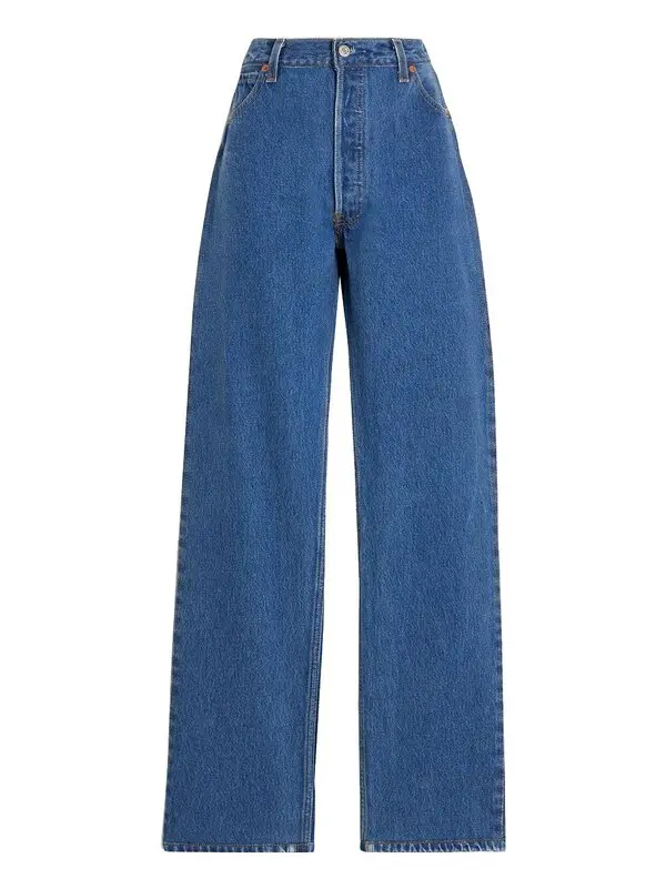 RE/DONE WITH LEVI'S High-rise Straight-leg Jeans - Mid Denim