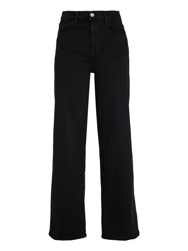 FRAME Le Slim Palazzo High-rise Wide-leg Jeans - Black