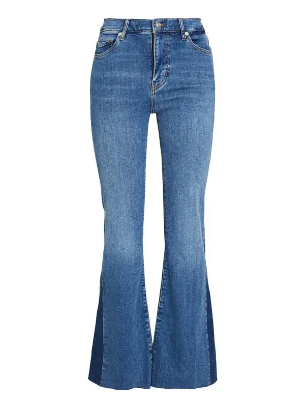 FRAME Le Easy Flare High-rise Flared Jeans - Mid Denim